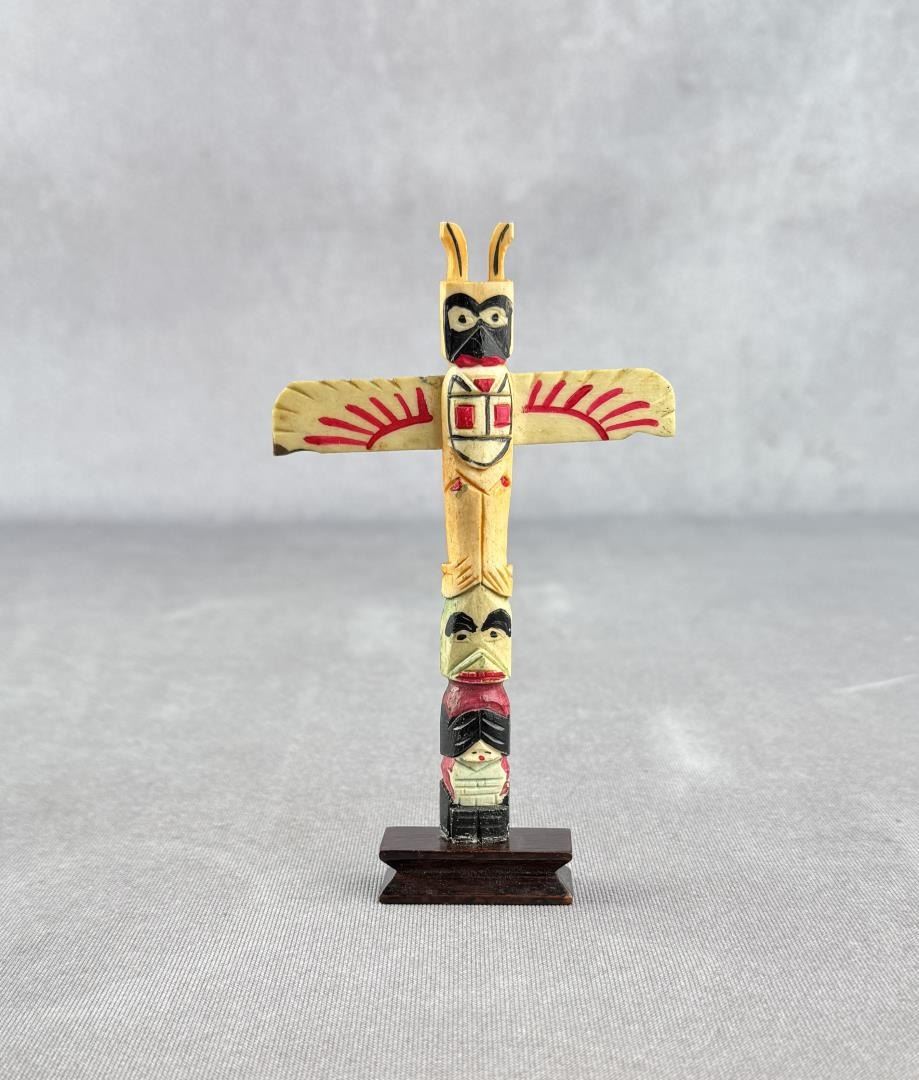 1950s Northwest Coast Carved Bone Totem Pole