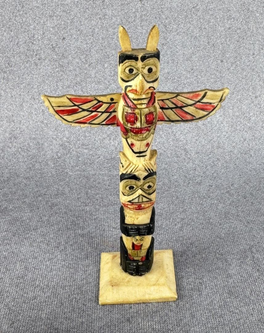 1950s Northwest Coast Carved Bone Totem Pole