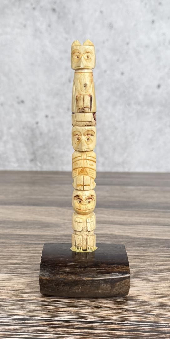 1950s Northwest Coast Carved Bone Totem Pole