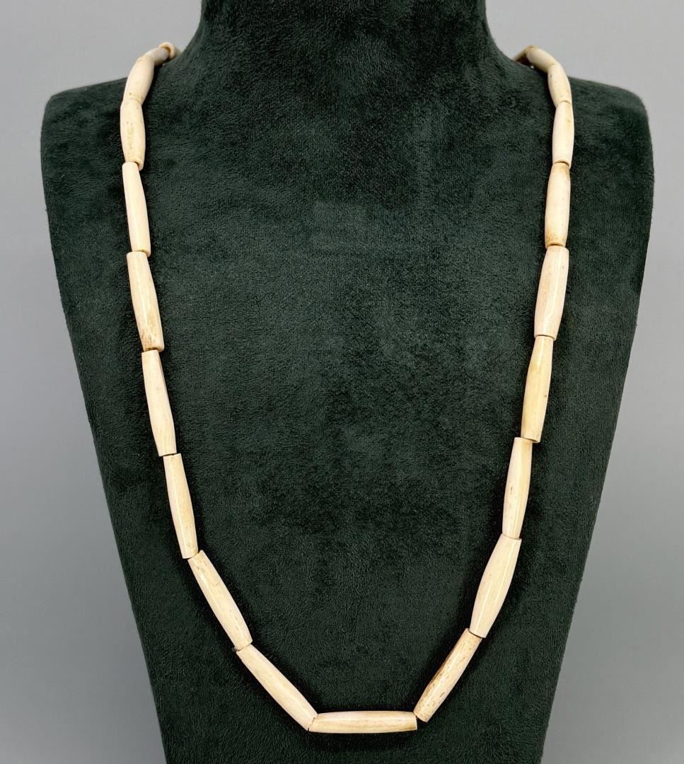Native American Indian Bone Hair Pipe Necklace