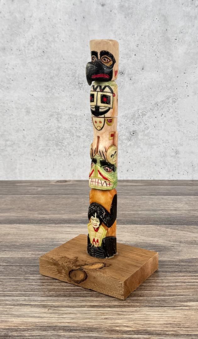 1950s Northwest Coast Carved Bone Totem Pole