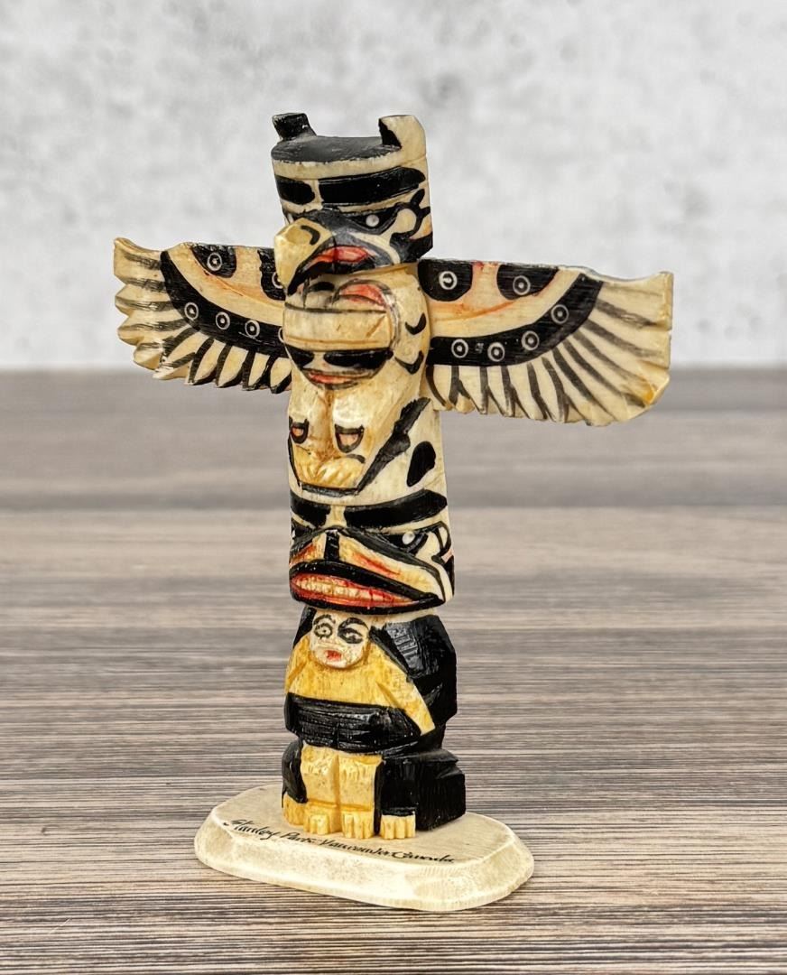 1950s Northwest Coast Carved Bone Totem Pole