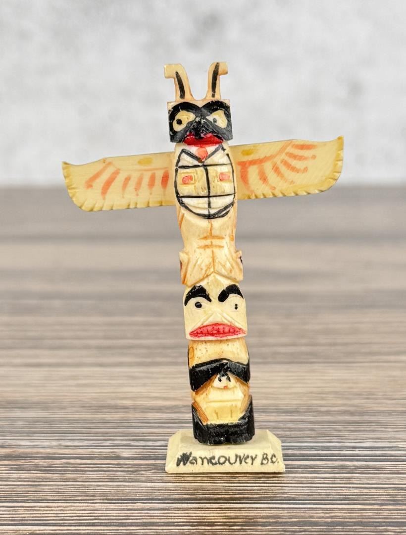 1950s Northwest Coast Carved Bone Totem Pole