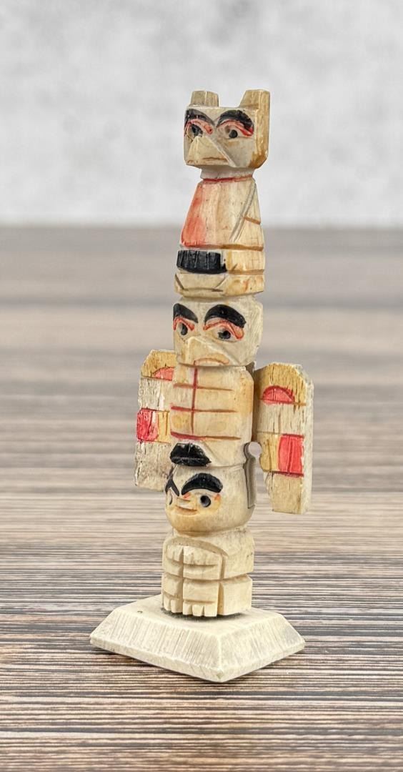 1950s Northwest Coast Carved Bone Totem Pole