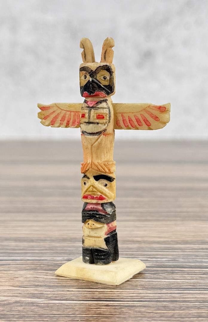 1950s Northwest Coast Carved Bone Totem Pole