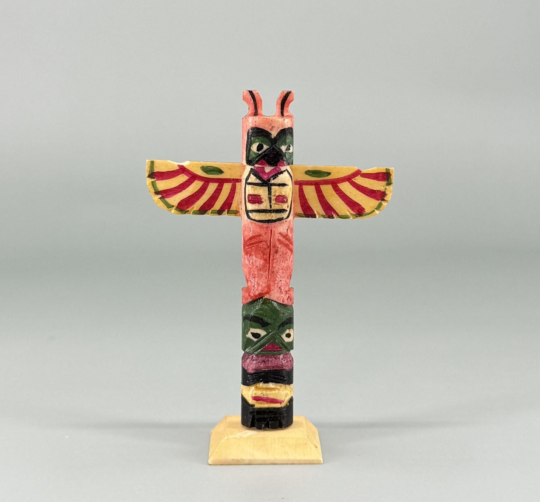 1950s Northwest Coast Carved Bone Totem Pole