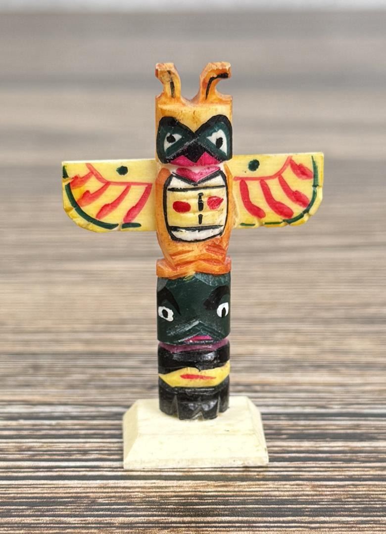 1950s Northwest Coast Carved Bone Totem Pole