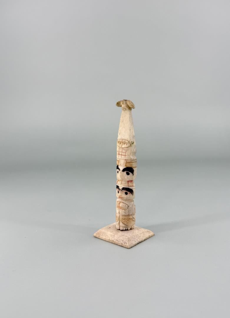 1950s Northwest Coast Carved Bone Totem Pole