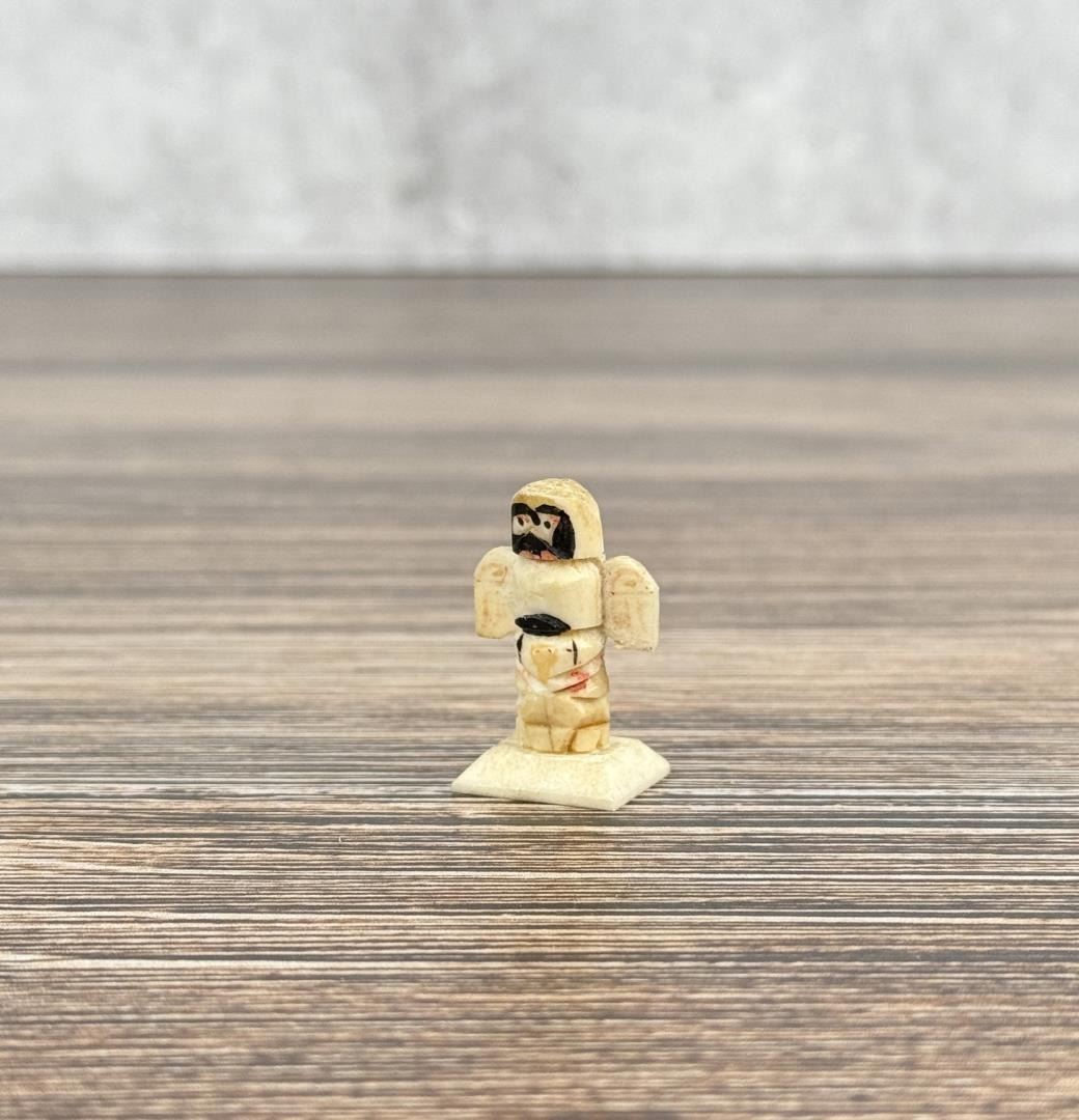 1950s Northwest Coast Carved Bone Totem Pole