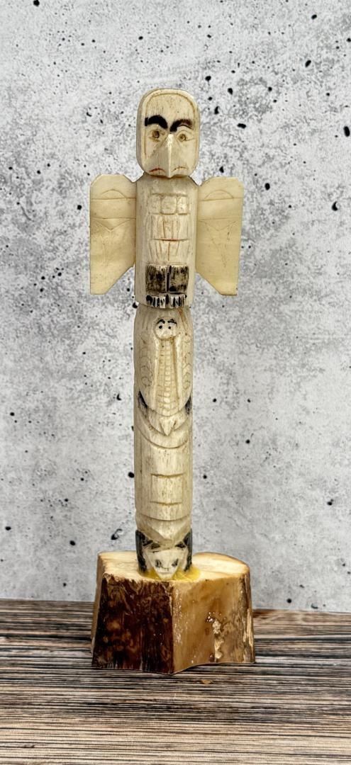 1950s Northwest Coast Carved Bone Totem Pole