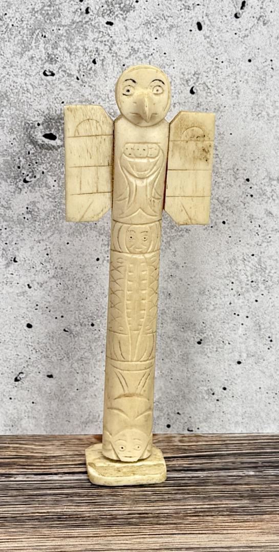 1950s Northwest Coast Carved Bone Totem Pole