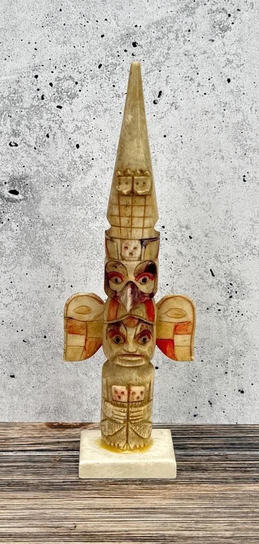 1950s Northwest Coast Carved Bone Totem Pole