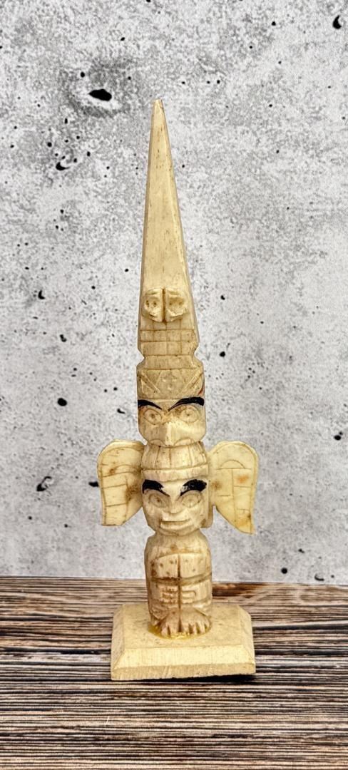 1950s Northwest Coast Carved Bone Totem Pole