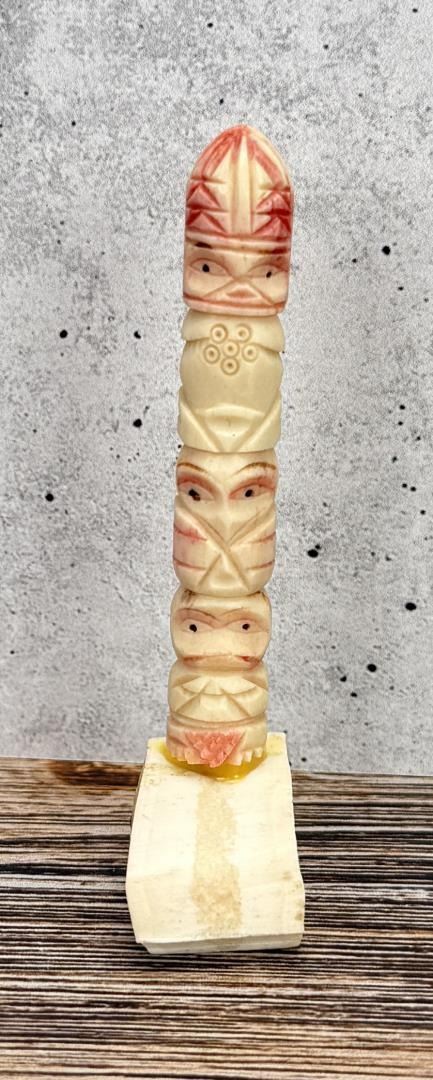 1950s Northwest Coast Carved Bone Totem Pole