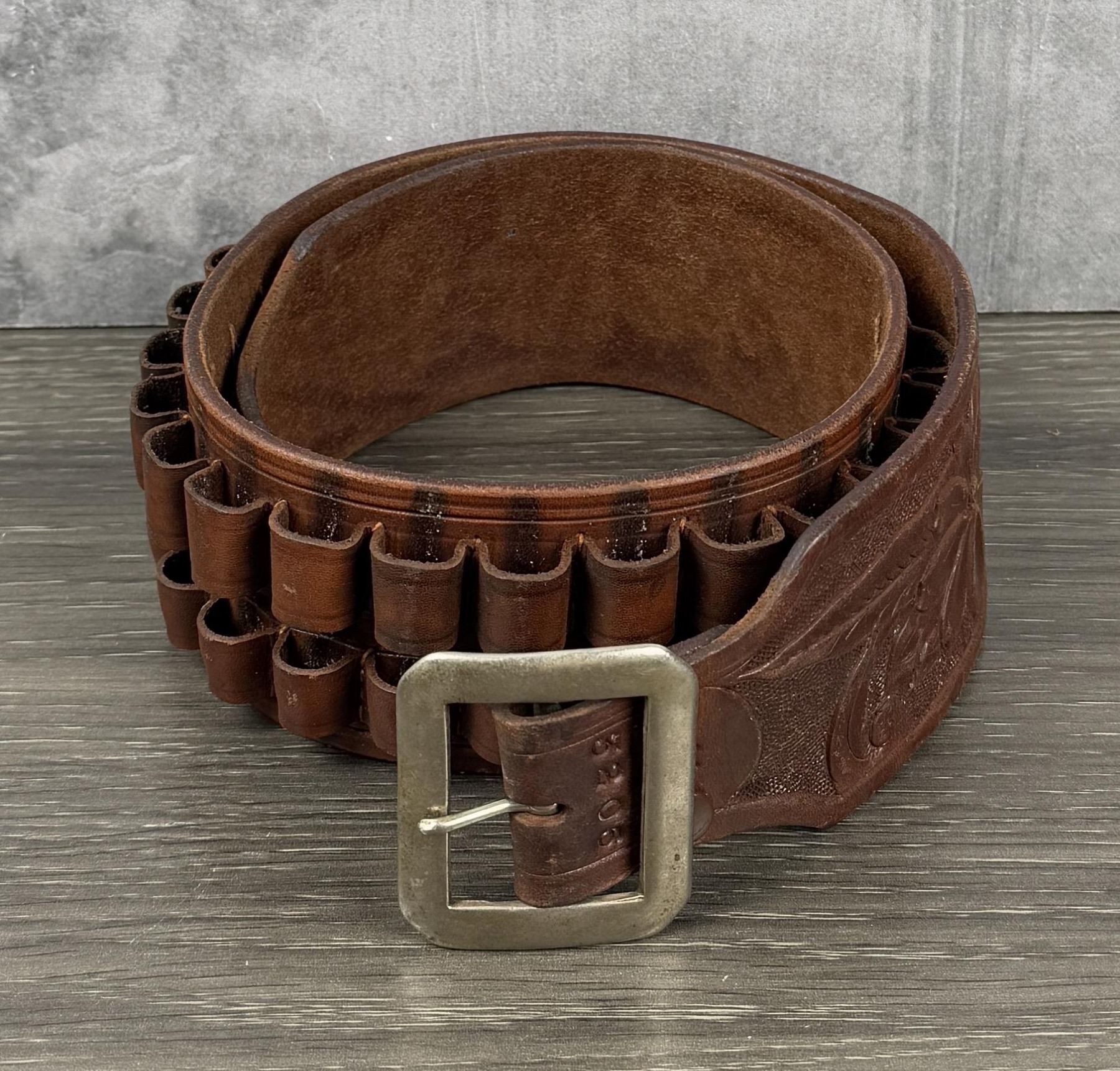 Cowboy Leather Gunfighter Ammo Belt Gun Rig