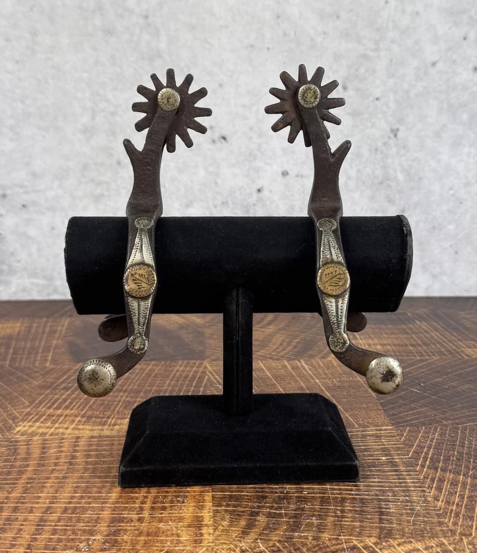 McChesney Montana Silver Overlaid Cowboy Spurs