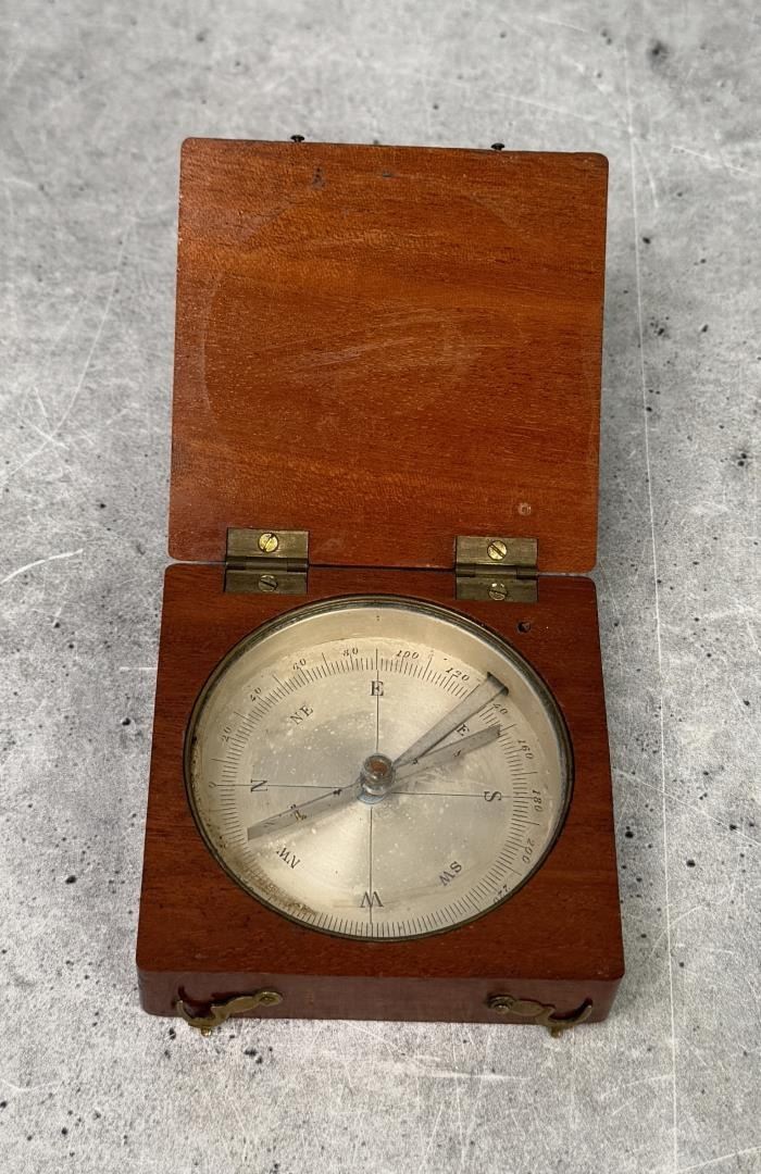 Antique Wood Cased Compass