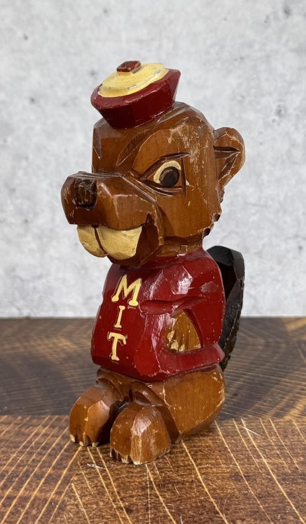 MIT Beavers Carter Hoffman Mascot Wood Carving