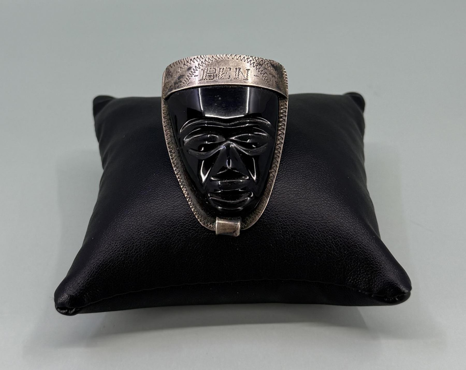 Taxco Mexico Obsidian Aztec Bolo Tie