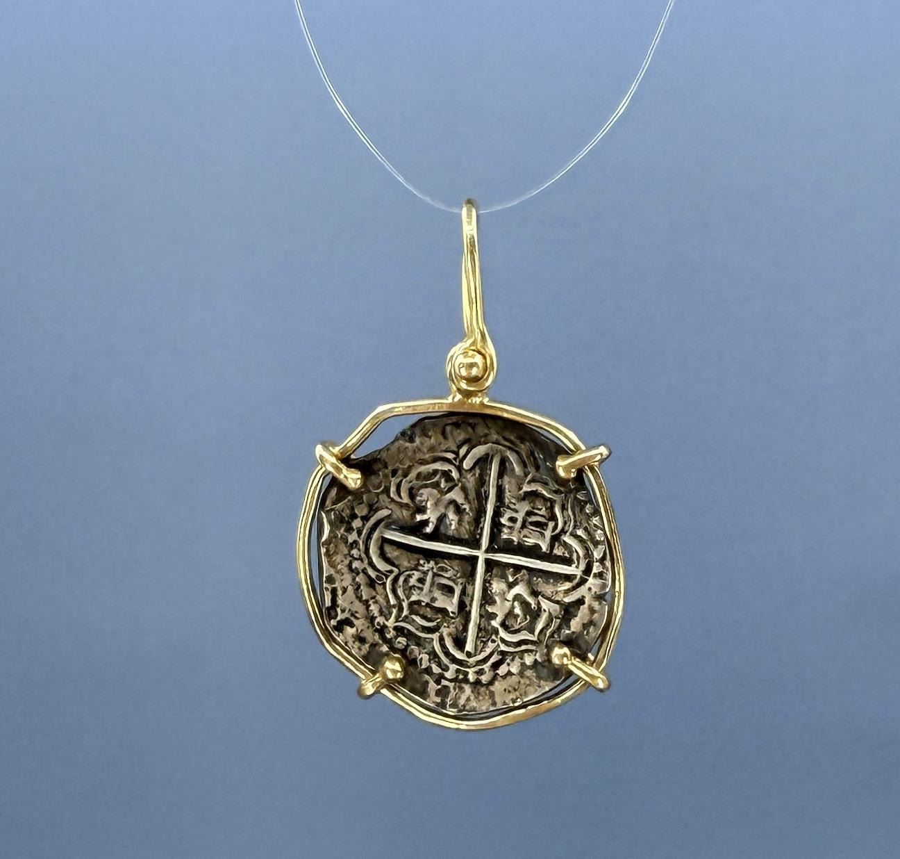 14k Gold Silver 8 Reales Shipwreck Coin Pendant