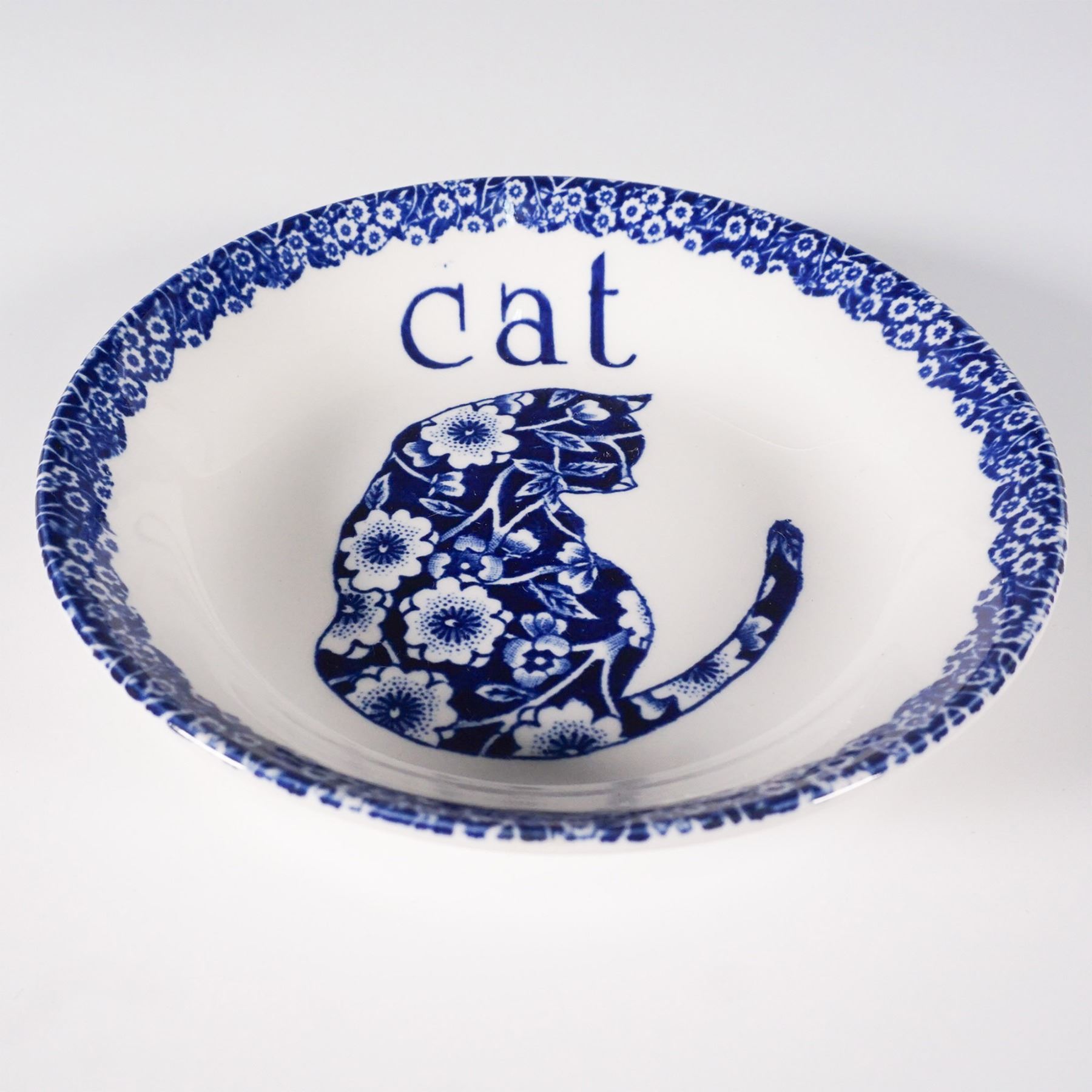 Staffordshire Burleigh Calico Cat Dish