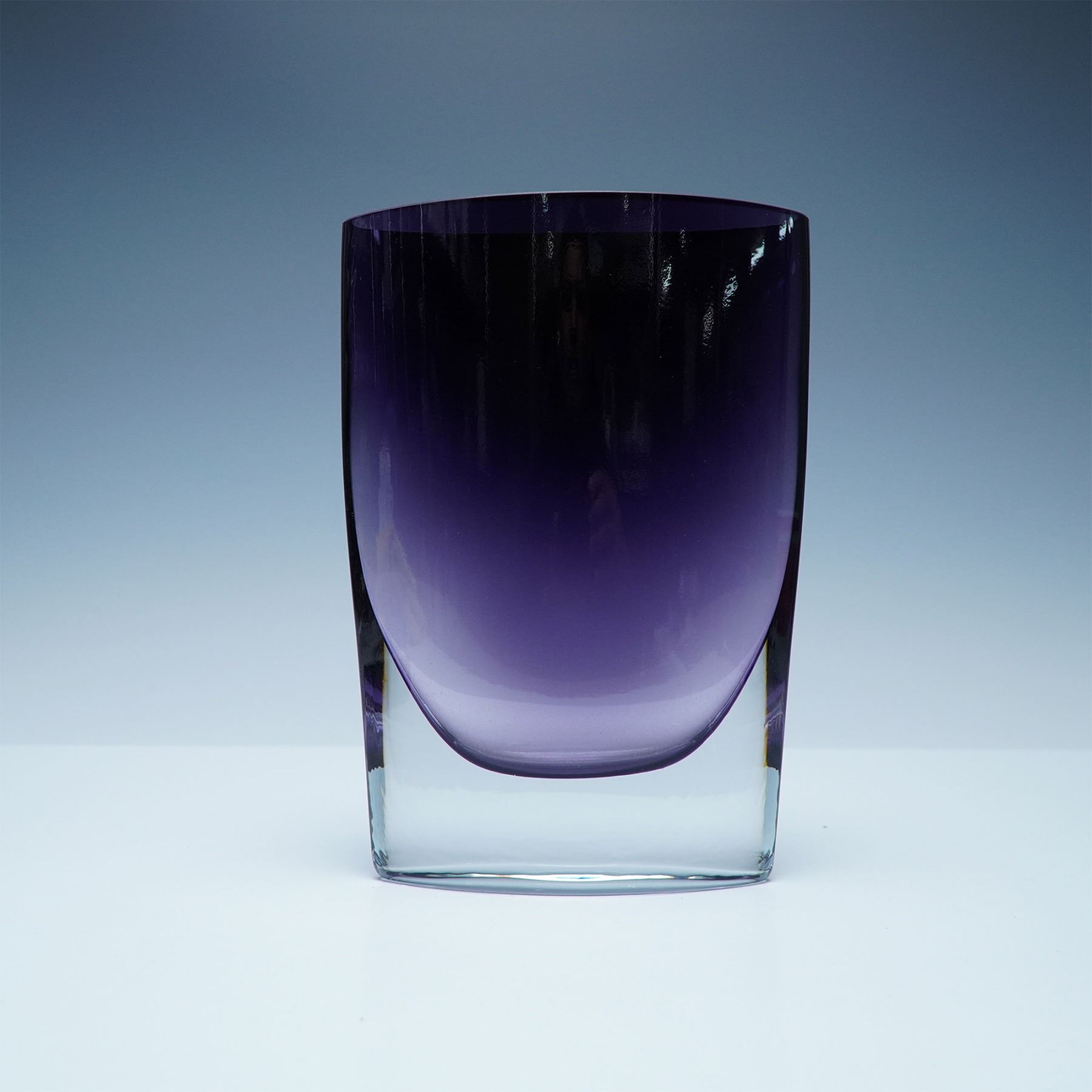 Modern Art Glass Vase with Amethyst Gradient
