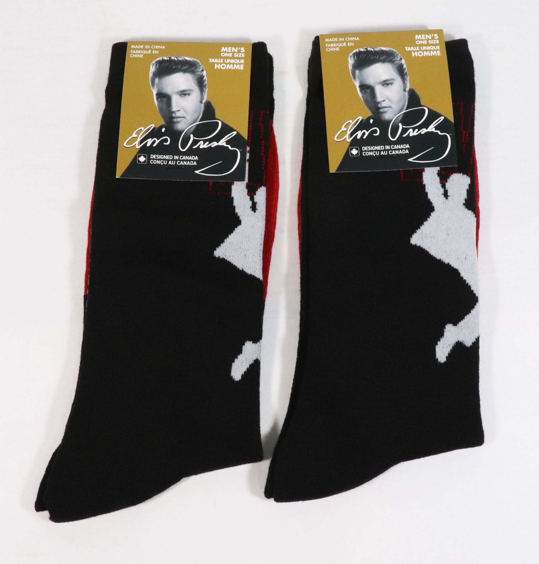 TWO NEW PAIRS OF ELVIS PRESLEY MENS SOCKS