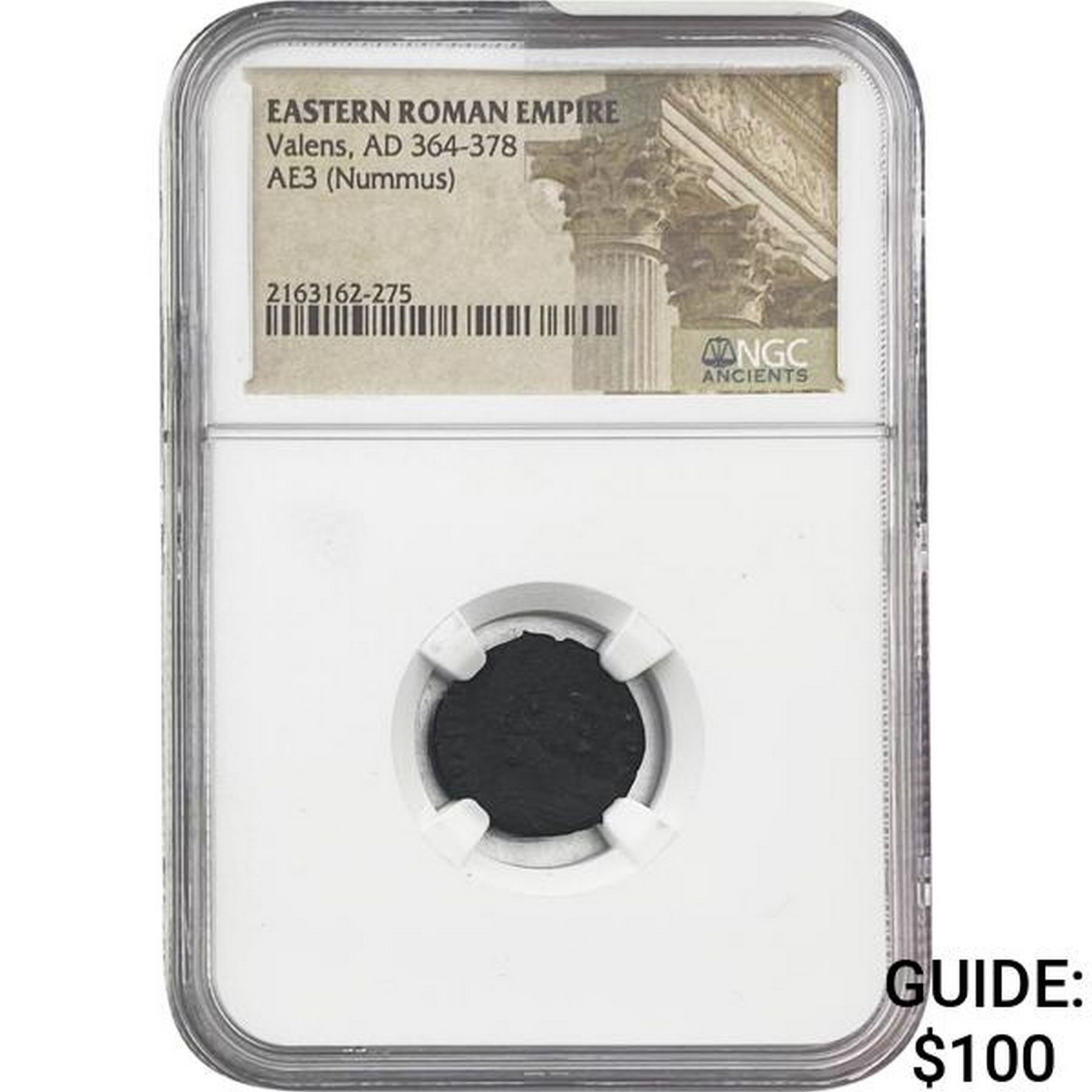 East Roman Valens, AD 364-378 AE3 Nummus NGC