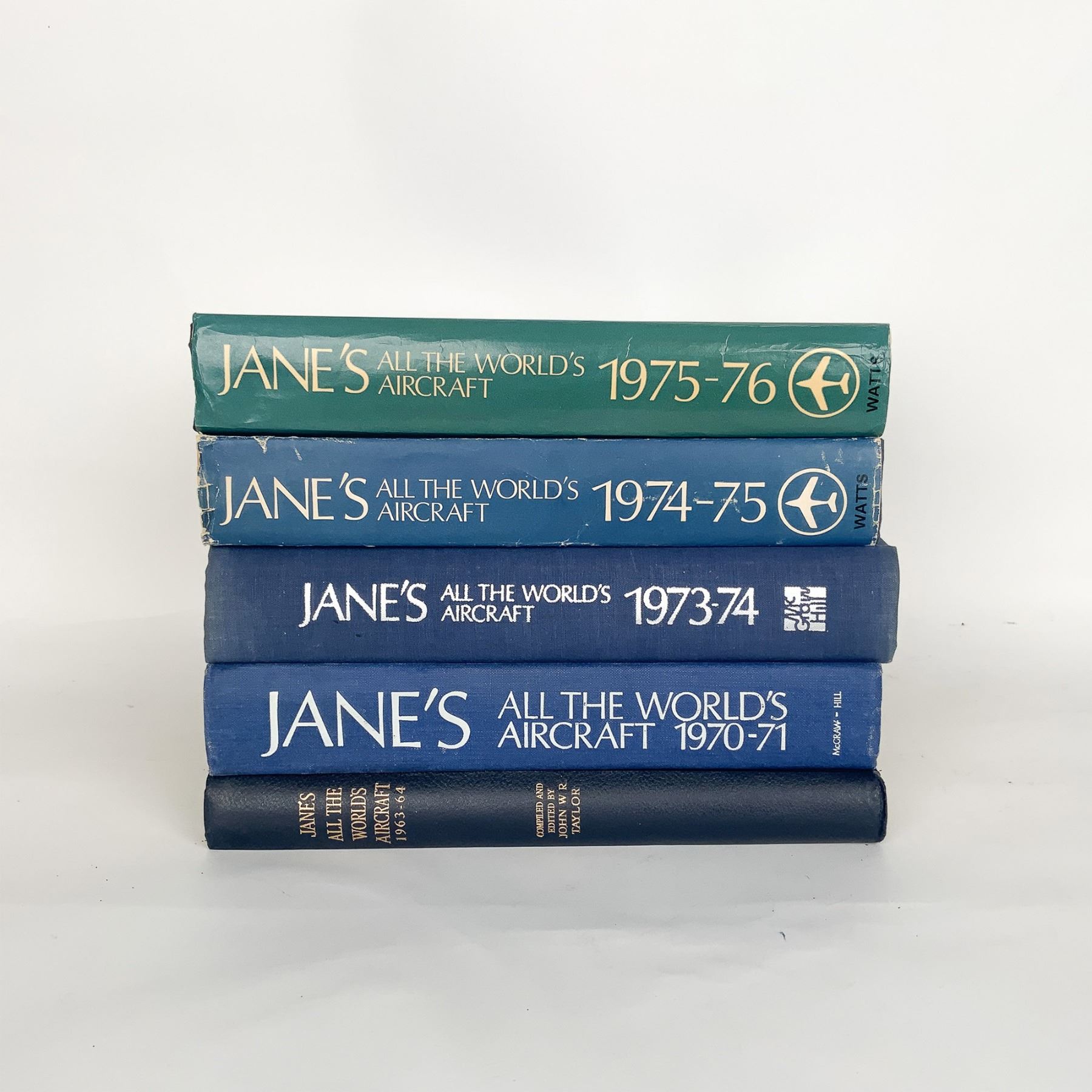 5 Jane All the Worlds Aircraft Reference Books 1963-76
