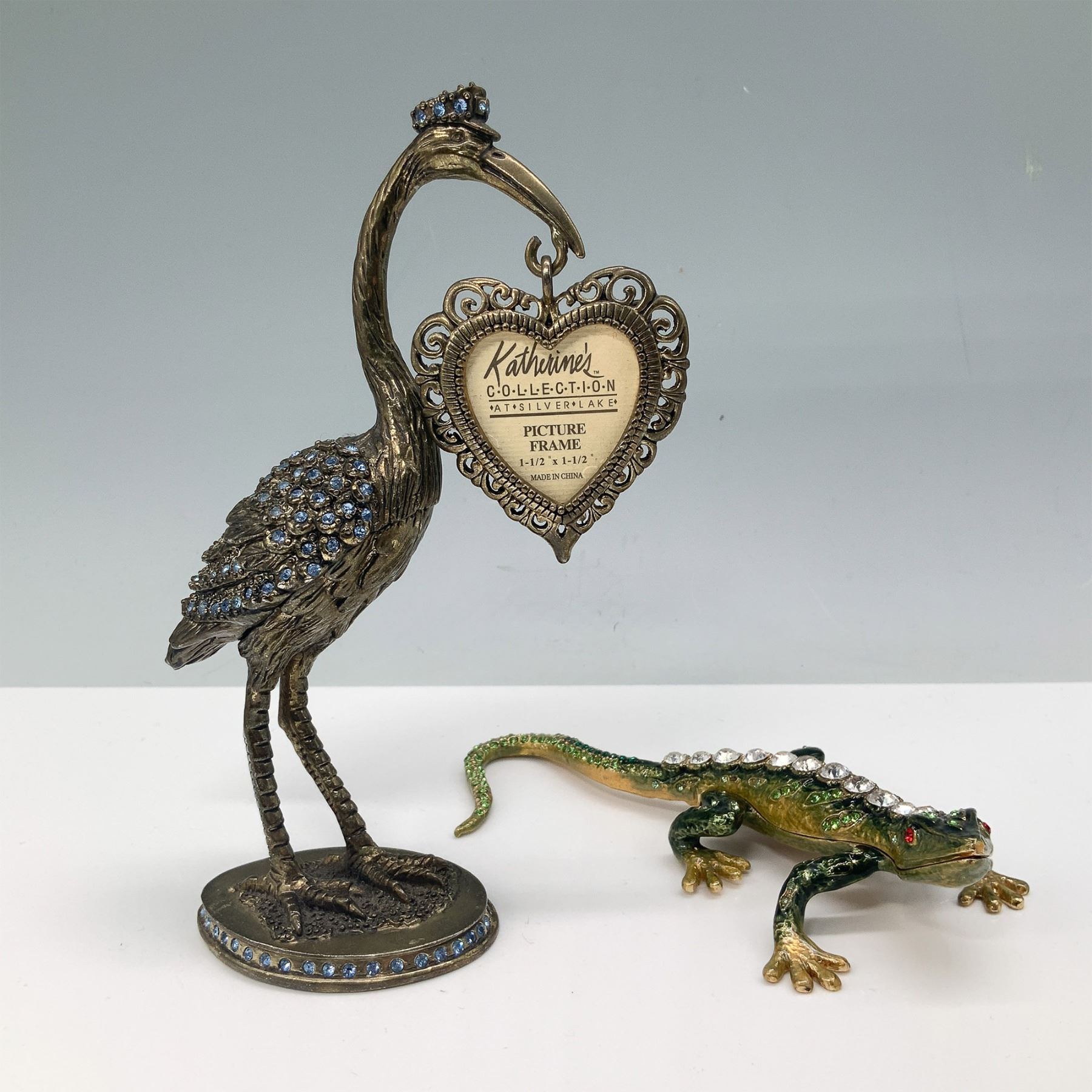 2pc Katherines Collection Heron Frame and Jere Enamel Box
