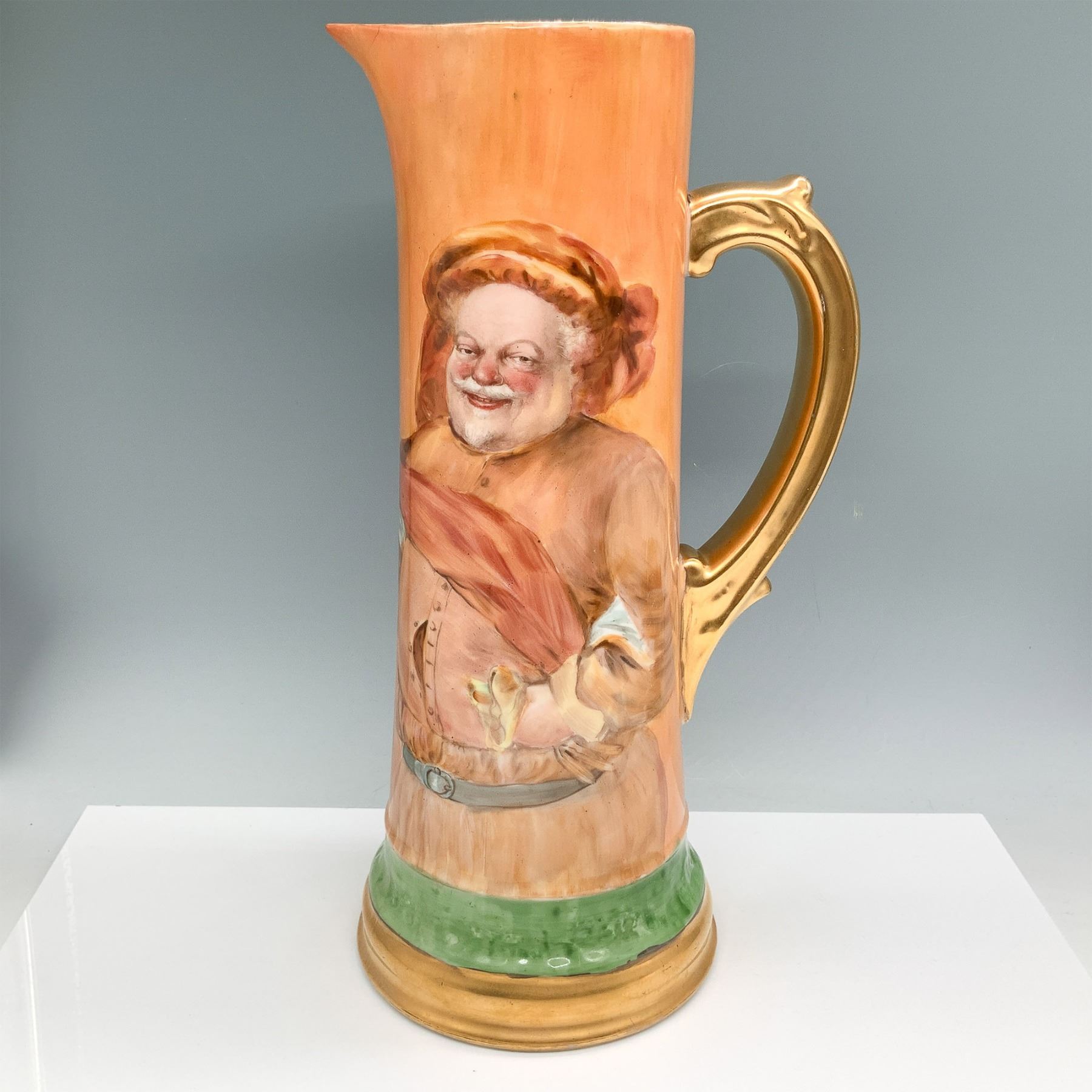 T&V Limoges Hand Painted Falstaff Tall Pitcher
