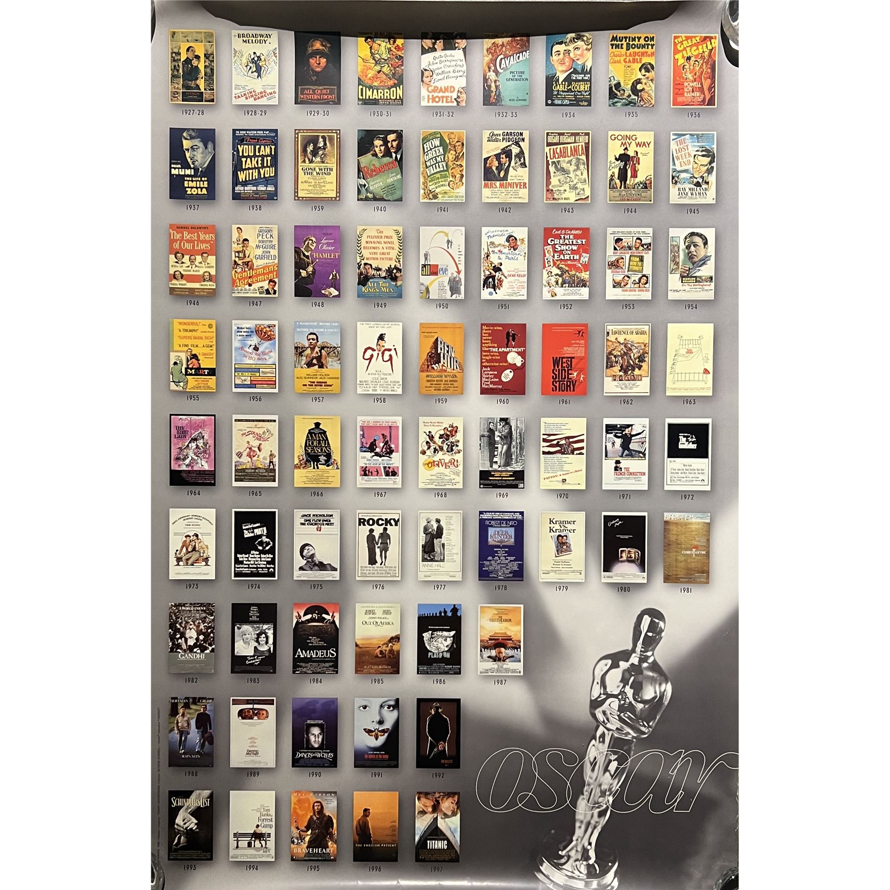 Rare Paramount Multi-Year Original Oscar Poster