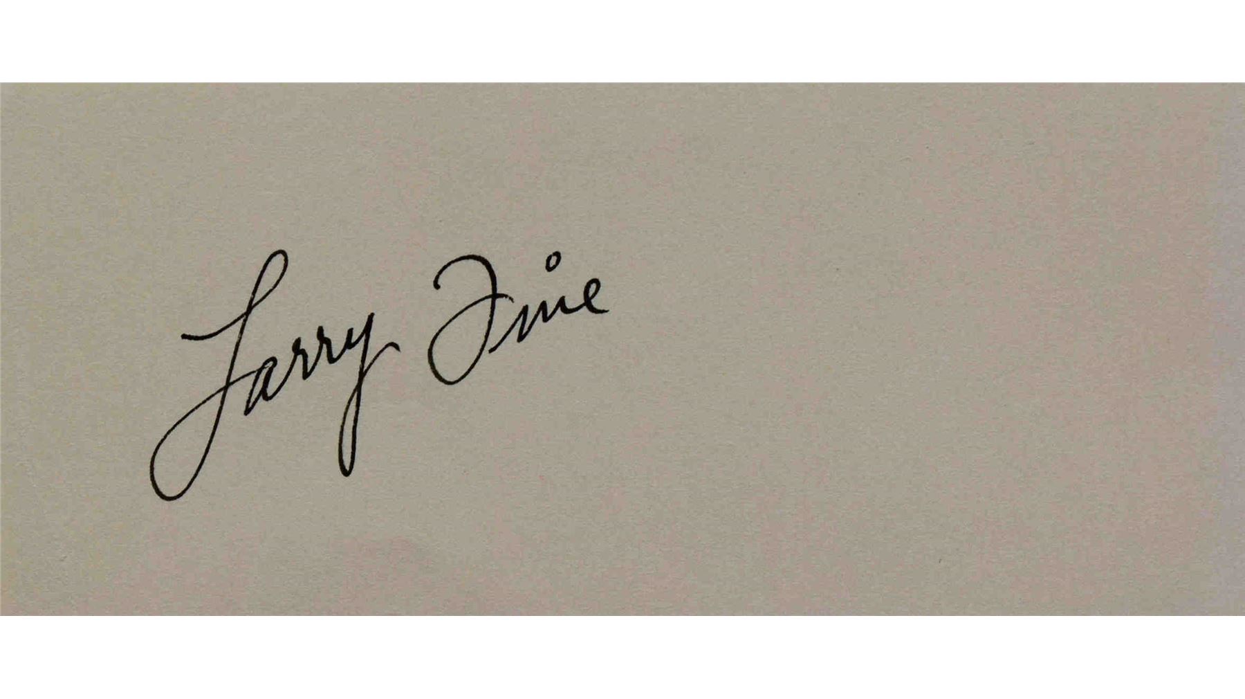 Larry Fine signature slip