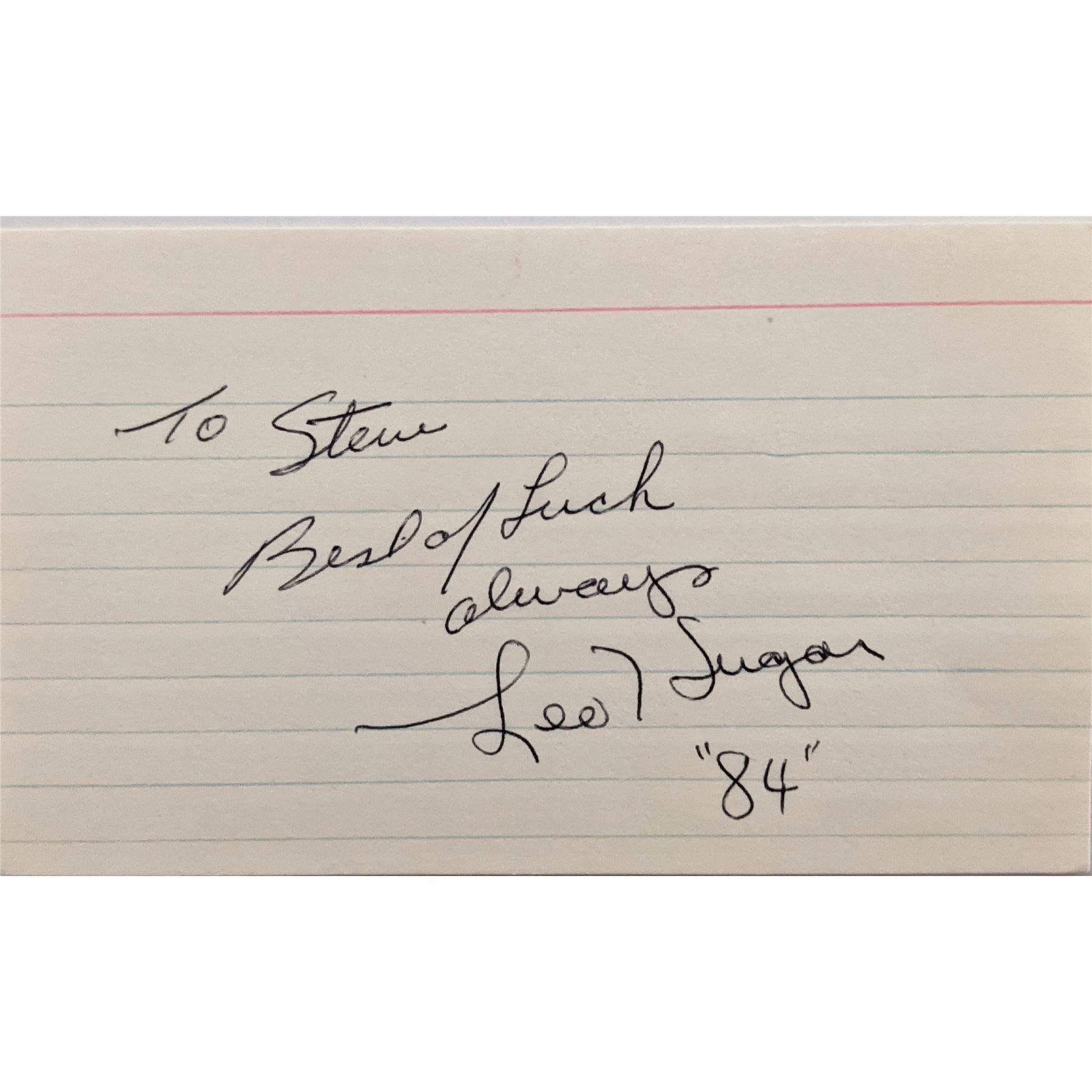 NFL Leo Sugar original signature