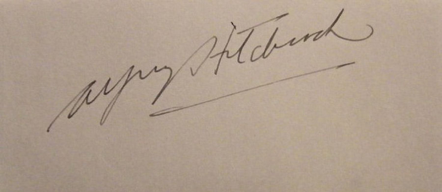 Alfred Hitchcock signature slip