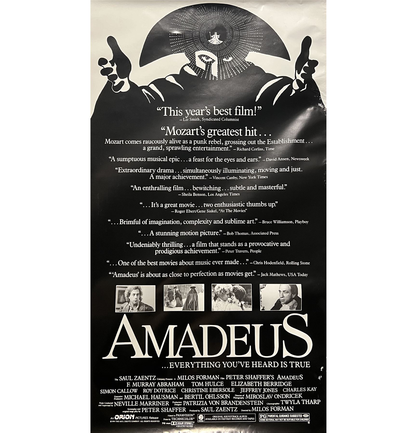 Amadeus 1984 original movie poster