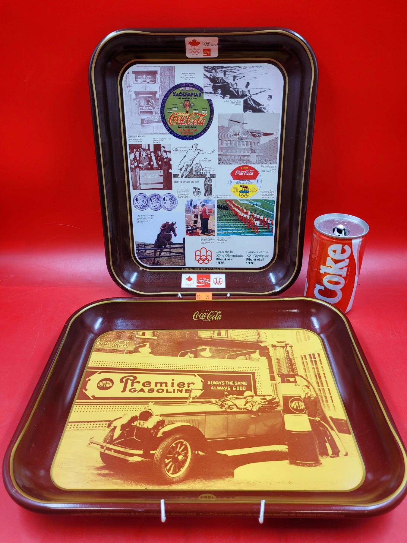 2 VTG Coca-Cola Advertising Trays