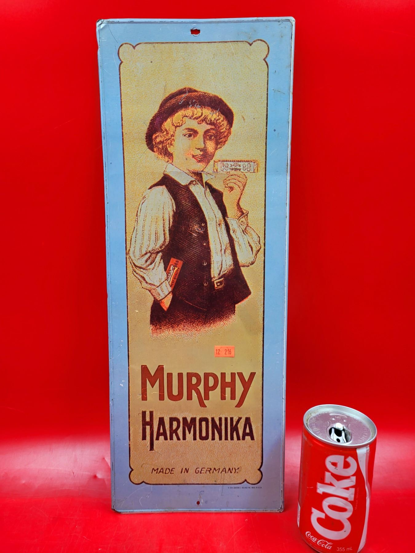 VTG Tin Murphy Harmonika Advertising Sign