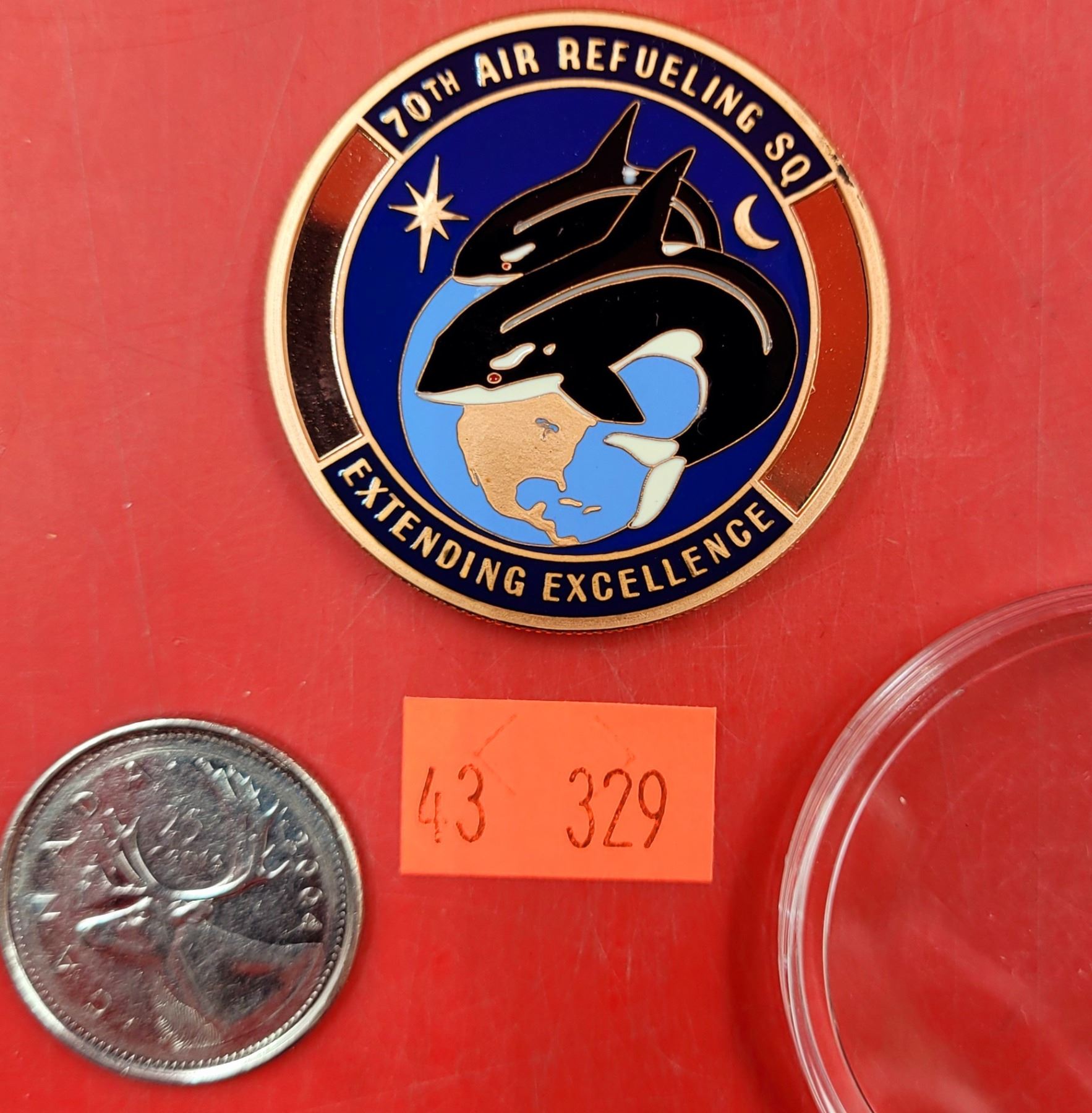 Military 70th Air Refueling Commemorative Orca Challenge Coin