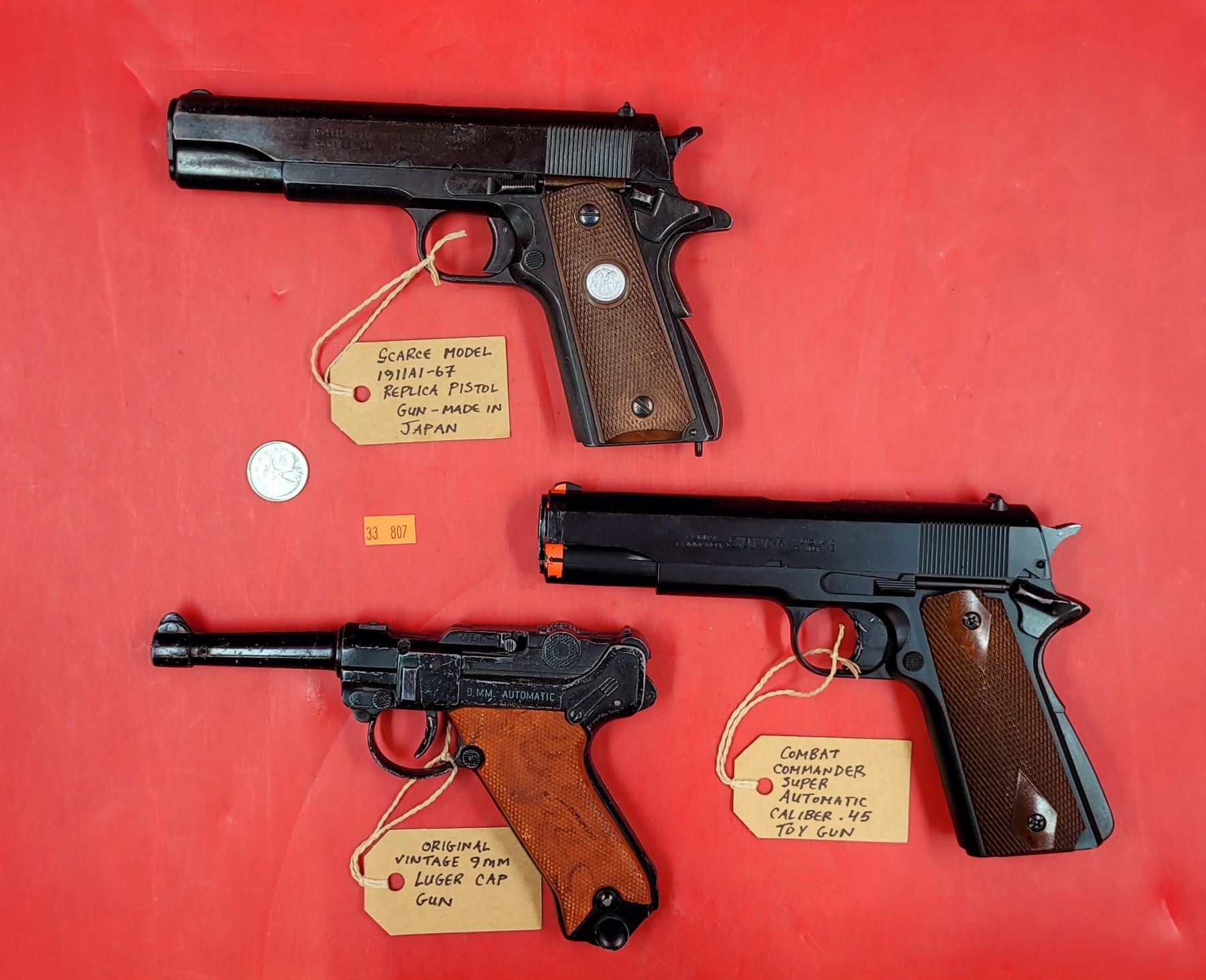 Original VTG 9mm Luger Cap Gun, Combat Commander Super Automatic ...