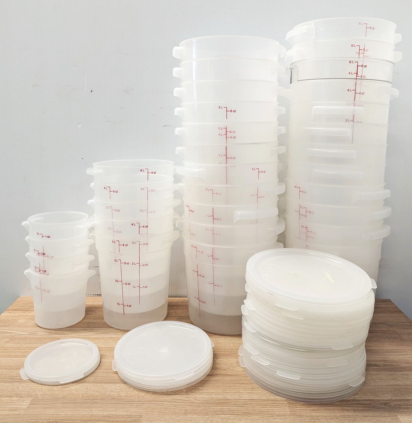 Various Size of Round Food Storage Bins & Lids - Lot of 64pcs|VN-34/L6CR4