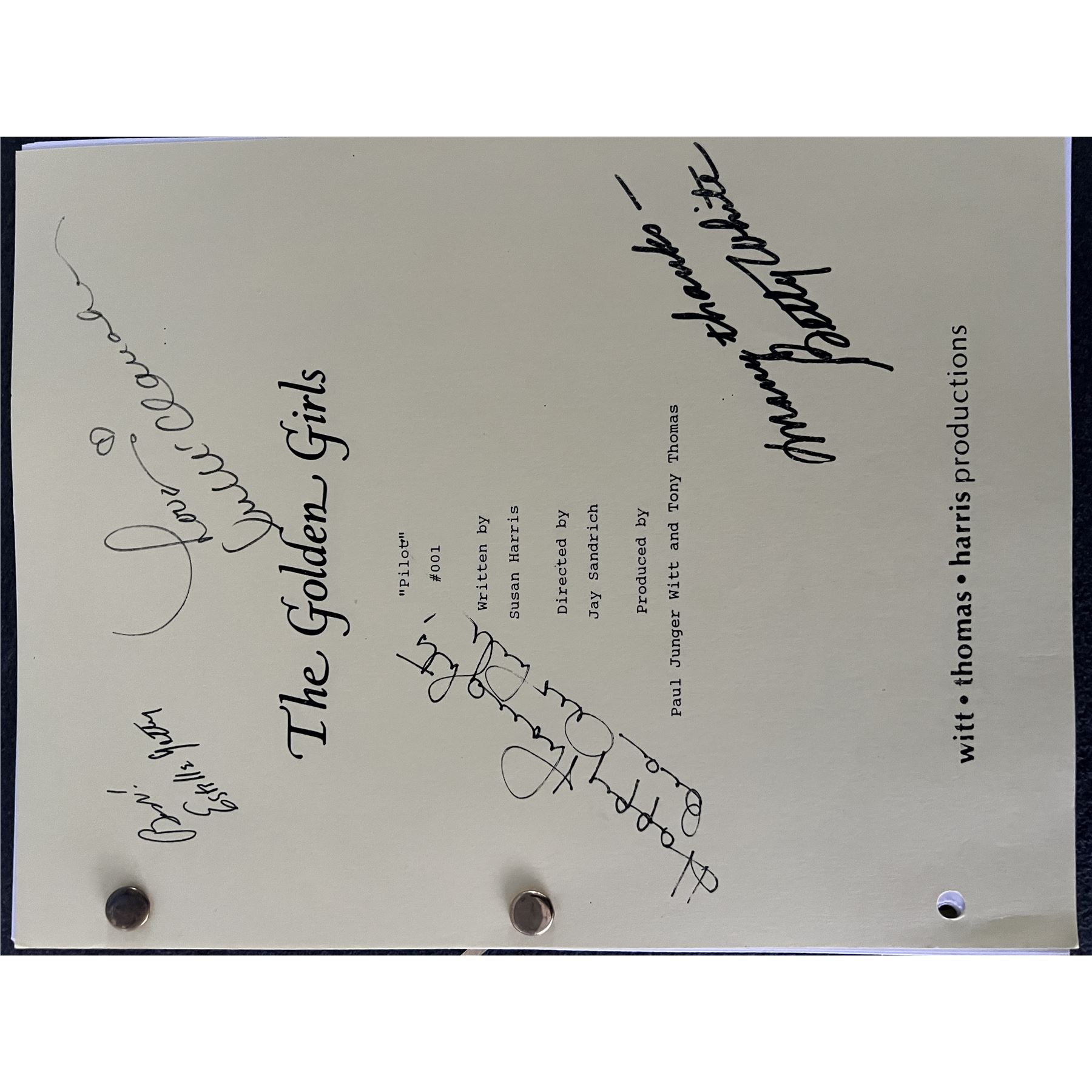The Golden Girls cast signed pilot script
