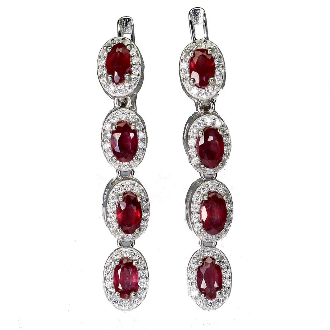 Natural Pigeon Blood Red Ruby Earrings