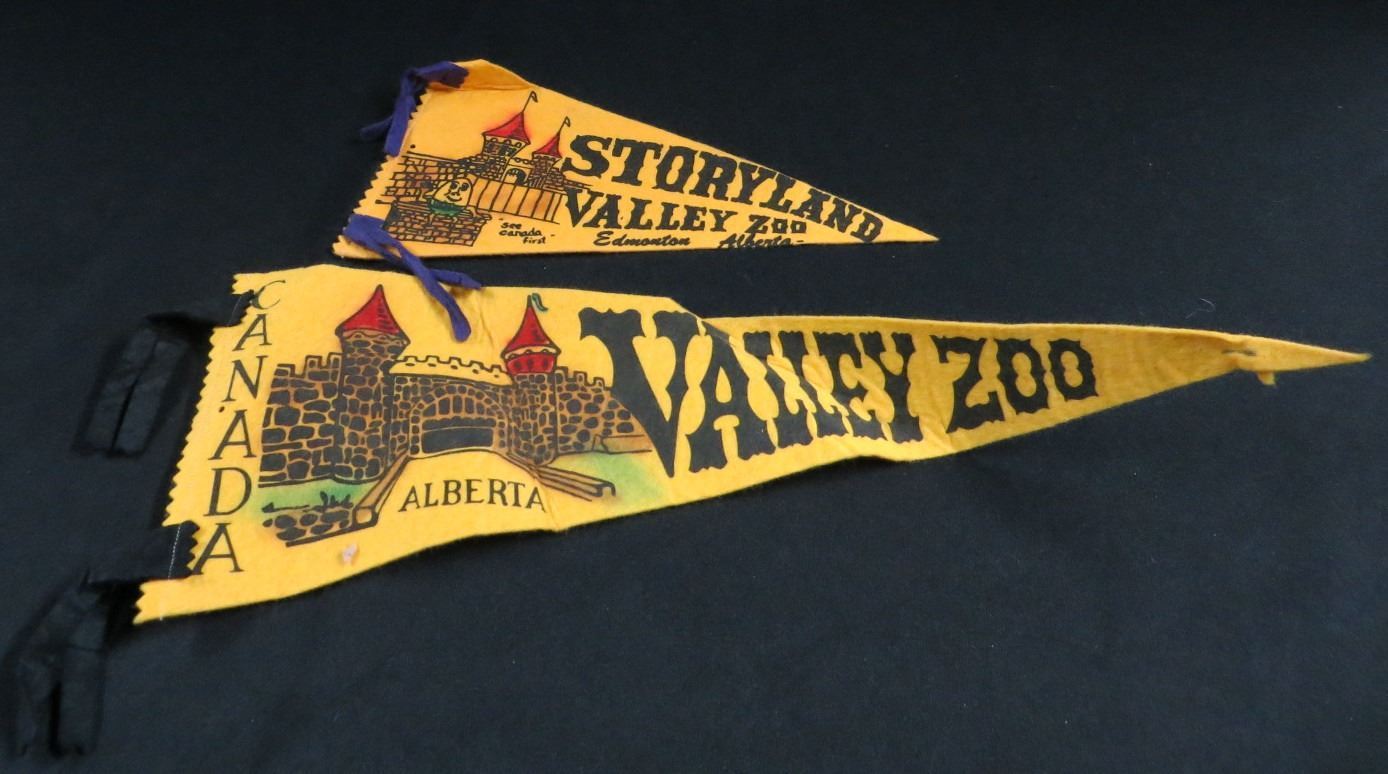 2 Vintage Felt Pennants Valley Zoo Edmonton Alberta
