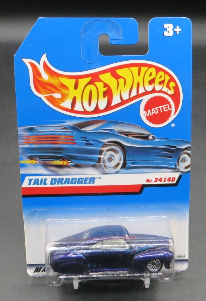 1997 Hot Wheels Dark Purple Tail Dragger 1:654 Die-Cast Car