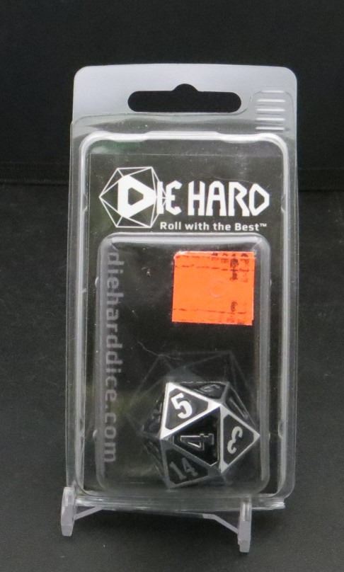 New Die Hard Dice D20 Roll Down Shiny Silver With Black