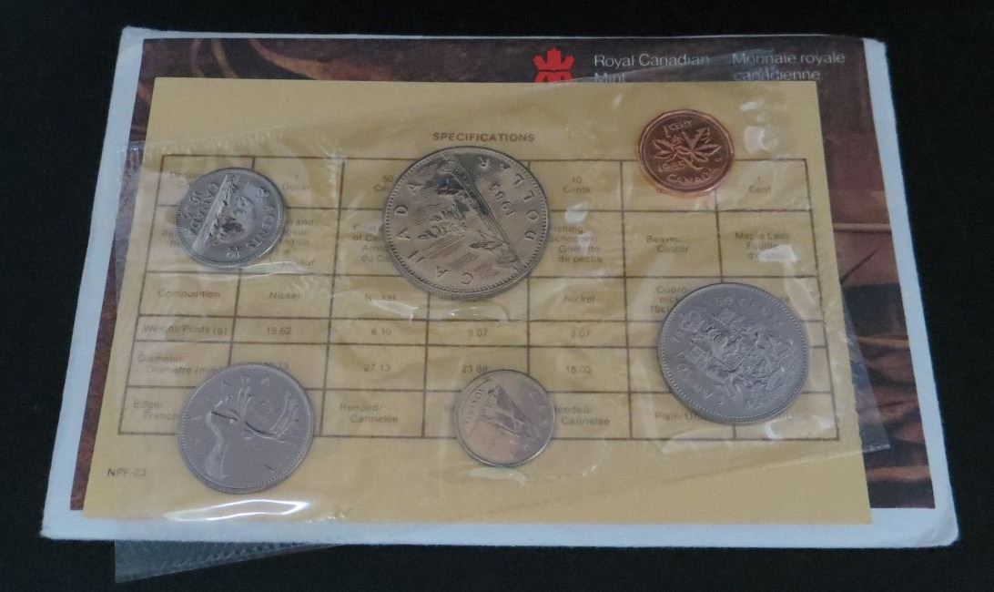 Royal Canadian Mint 1985 Uncirculated 6 Coin Collector Set