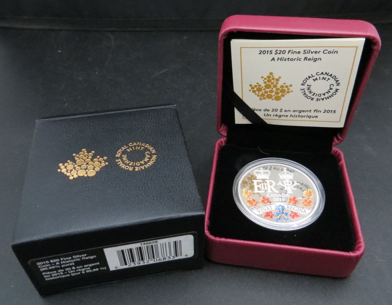RCM 2015 $20 A Historic Reign 9999 Pure Silver Coin (5699/10000)