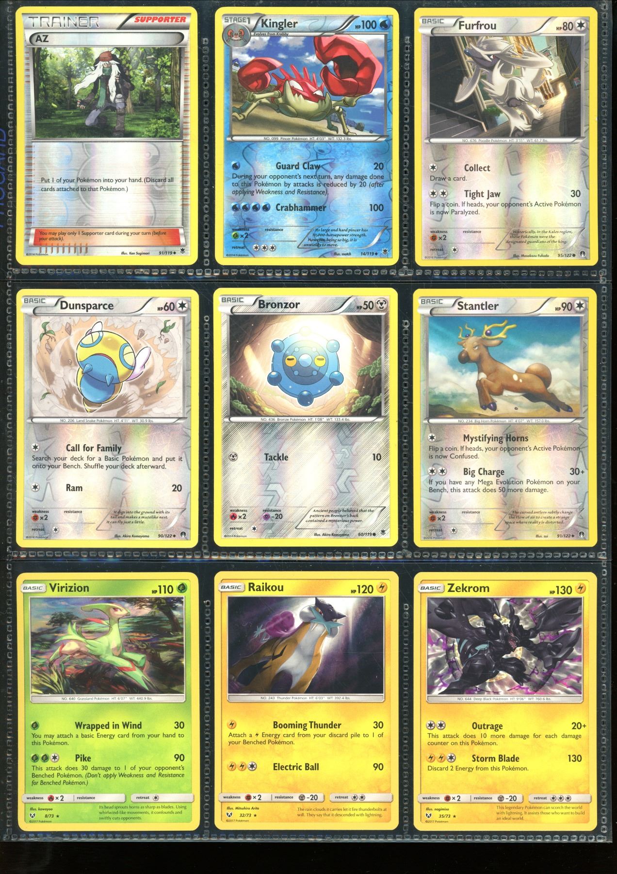 Lot Of 9 Various Foil Pokemon Cards