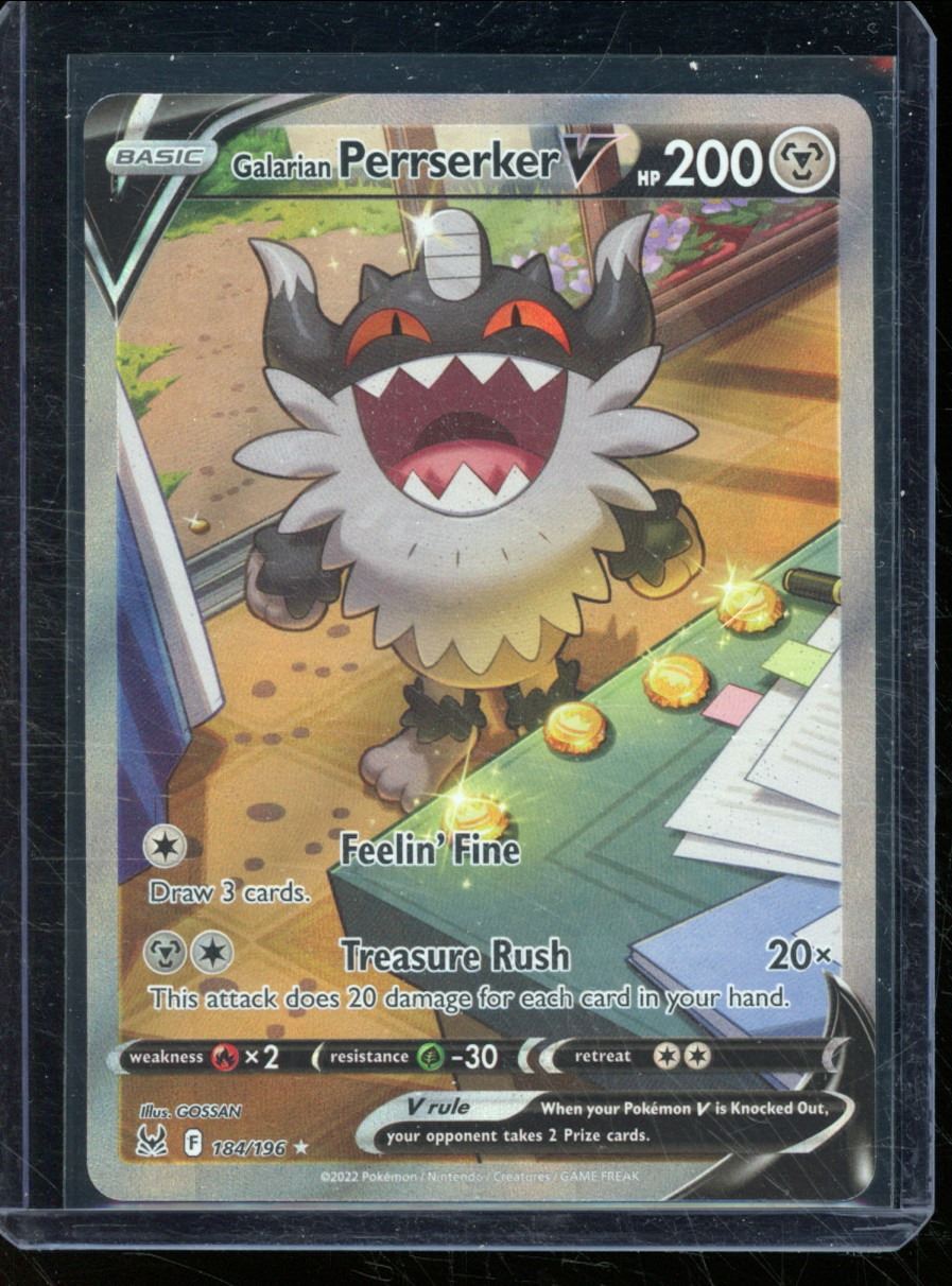 Pokemon Galarian Perrserker V 184/196 Alternate Art Lost Origins
